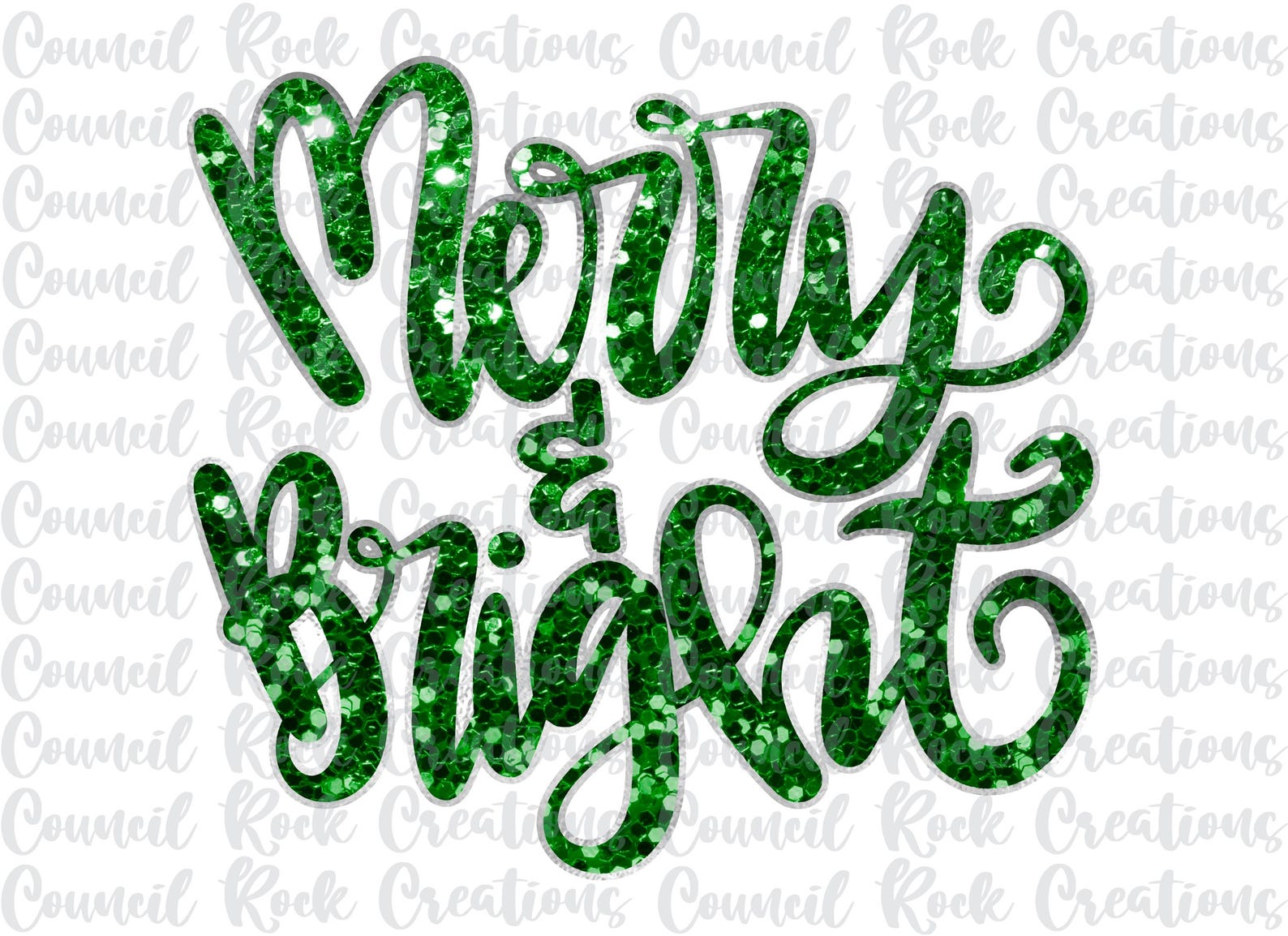 Merry and Bright PNG, Glitter Sequin Bling, Christmas, Holiday, Hand ...