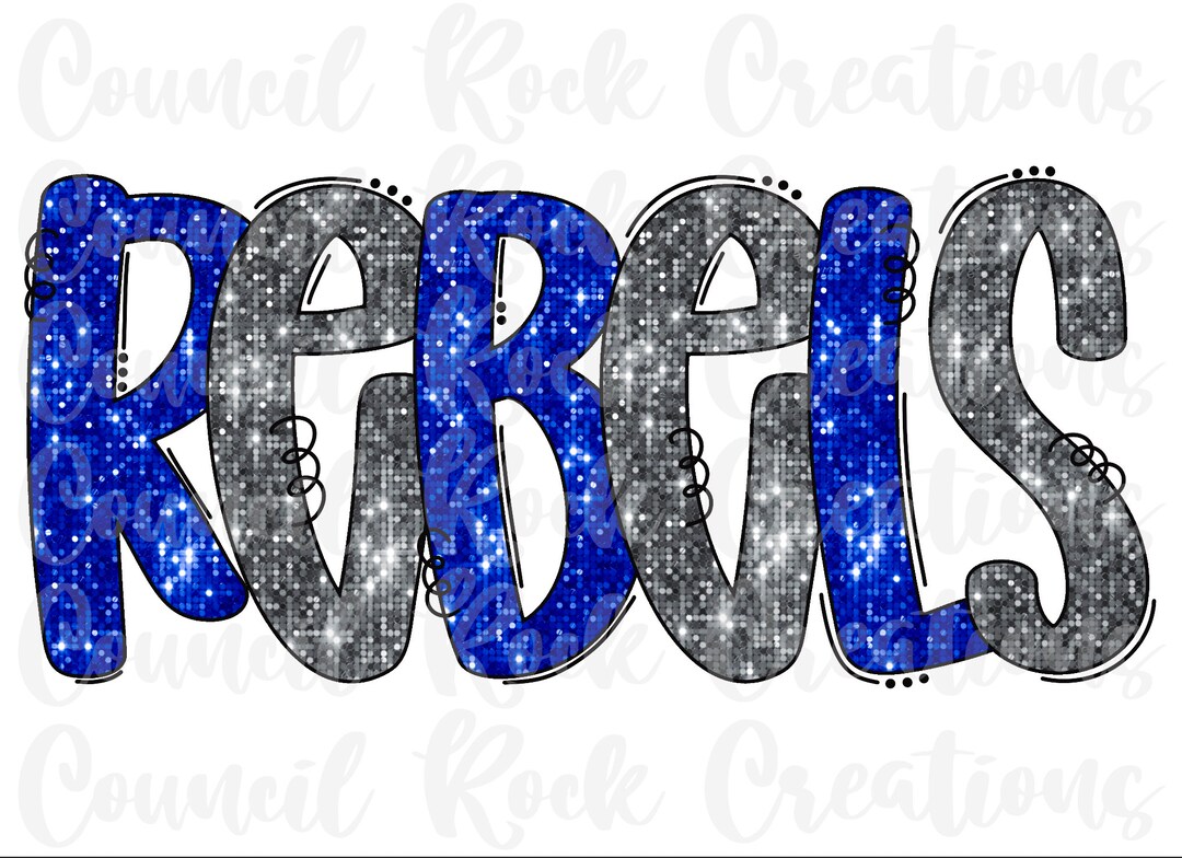 Sequin Glitter Bling Rebels PNG | Doodle Letters | School Spirit ...