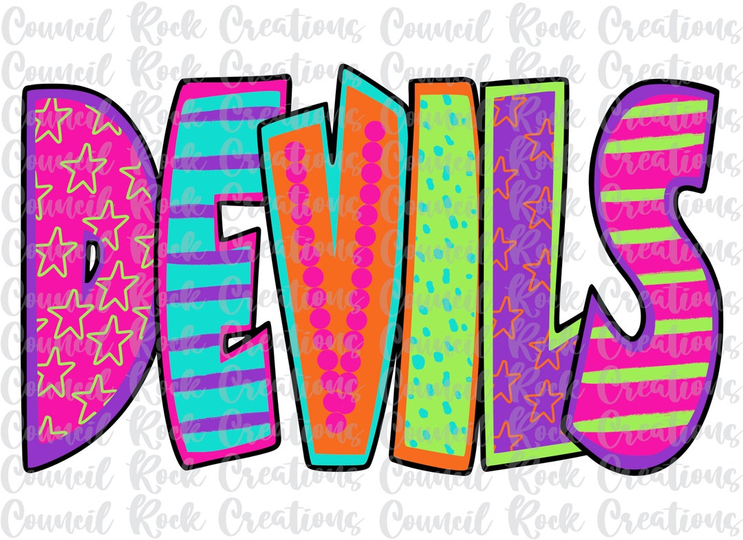 Devils PNG, Colorful, School Spirit, Team Spirit, Digital Gile ...