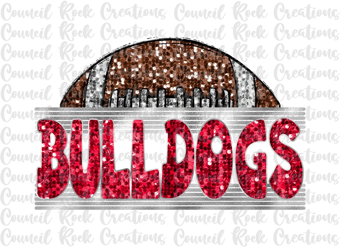 Bulldogs Sequin Bling Football PNG, School Spirit, Mascot, Digital File ...