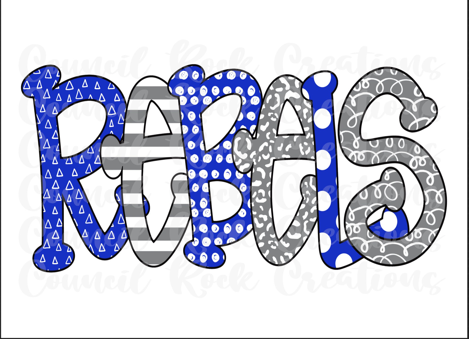 Reeltown Rebels PNG Doodle Letters Digital File - Etsy