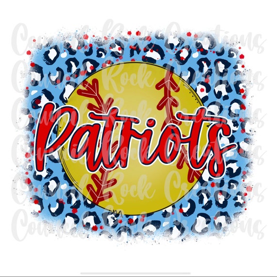Patriots Softball PNG Cheetah Print Background Digital - Etsy