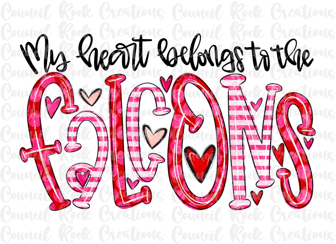 My Heart Belongs to the Falcons PNG, Valentine Scribble, Hand Lettered ...