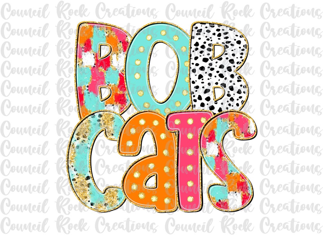 Bobcats Png, Colorful, Brushstrokes , Dalmatian Dots, Glitter, Mascot ...
