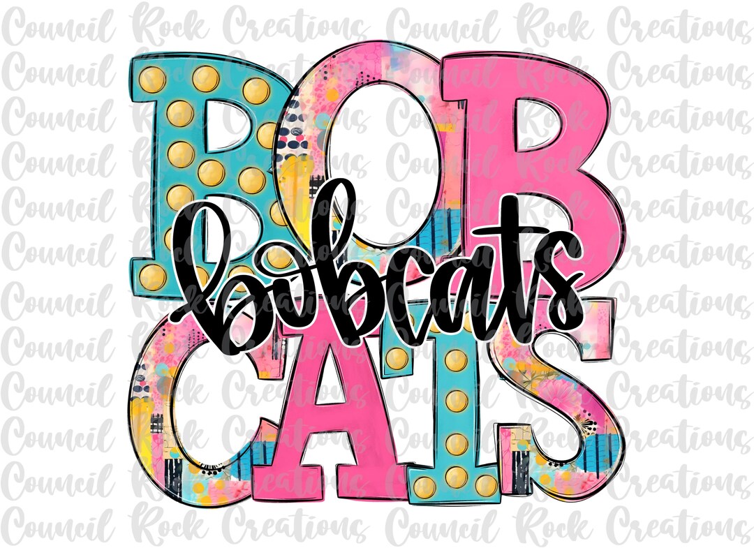 Bobcats Png, Colorful Floral Patchwork, Marquee, Mascot, School Spirit ...
