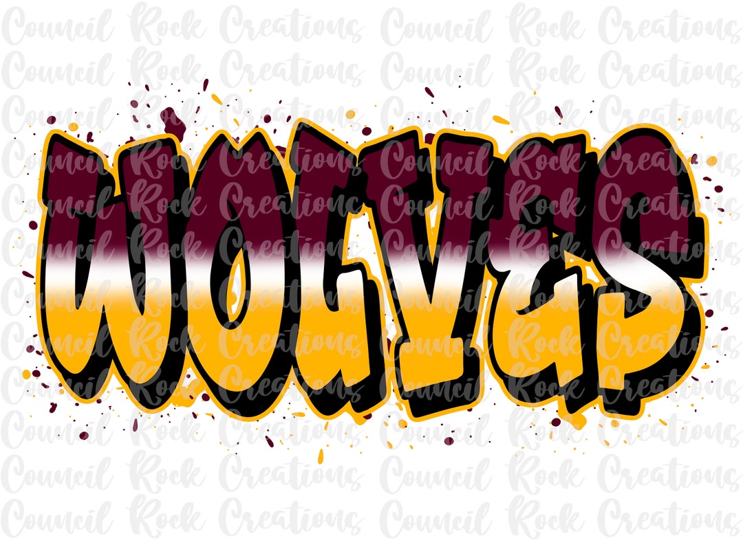 Wolves Graffiti PNG, Mascot, School Spirit, Team Spirit, Digital File ...