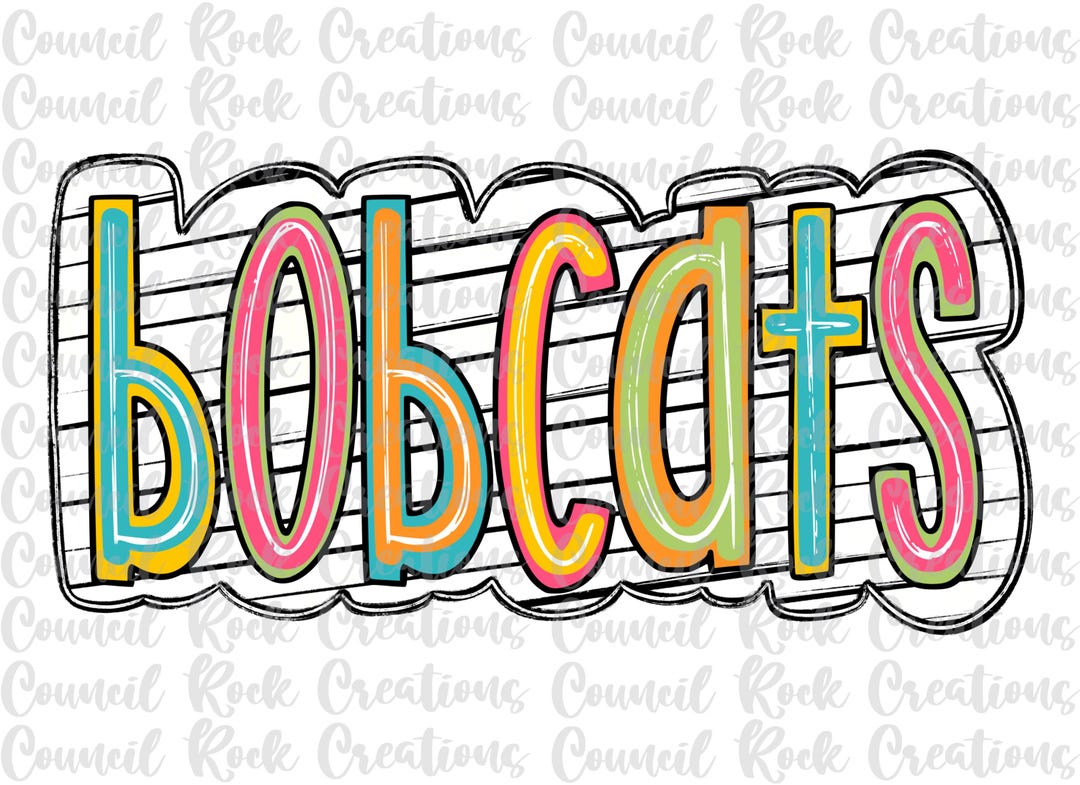 Bobcats Png, Colorful, Black White Stripes, Mascot, School Spirit, Team ...