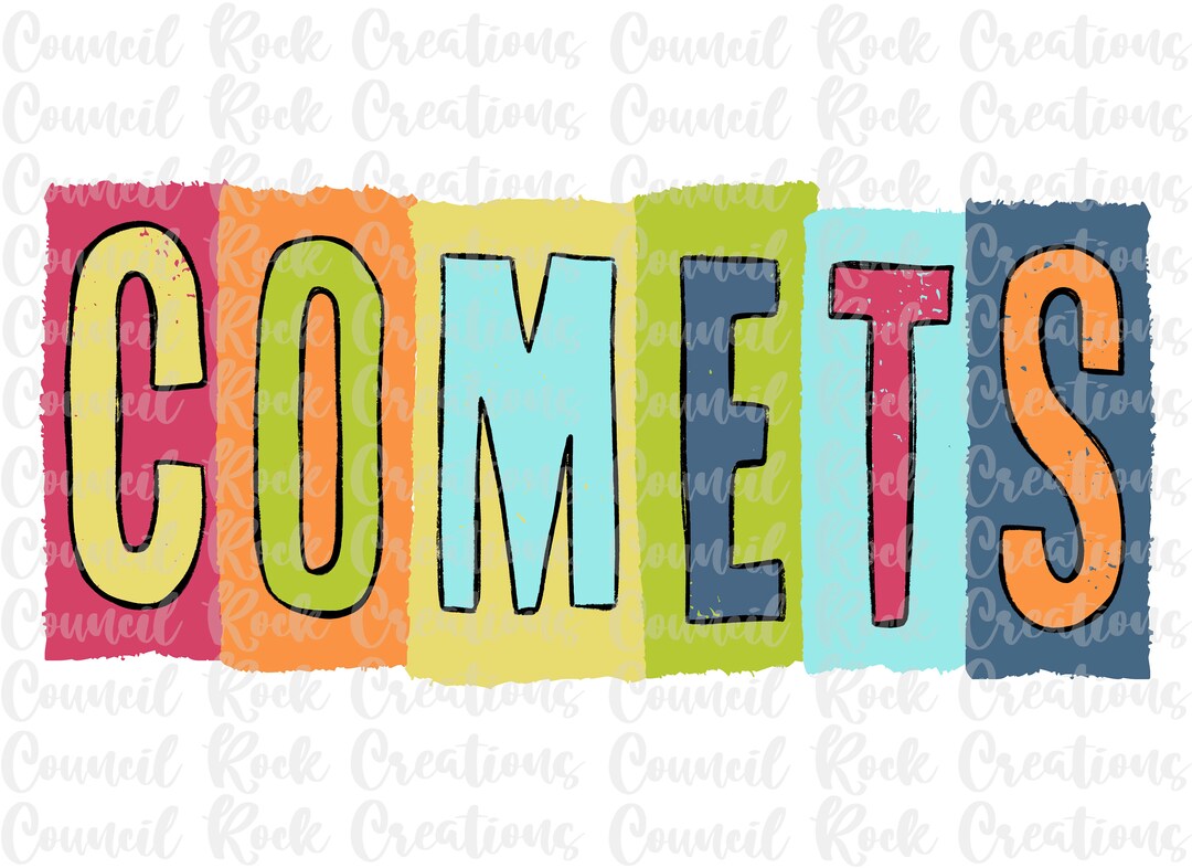 Comets PNG, Colorful Stamp, School Spirit, Team Spirit, Digital File ...