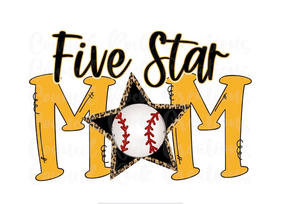 Five Star Baseball Mom PNG Cheetah Print Digital File - Etsy