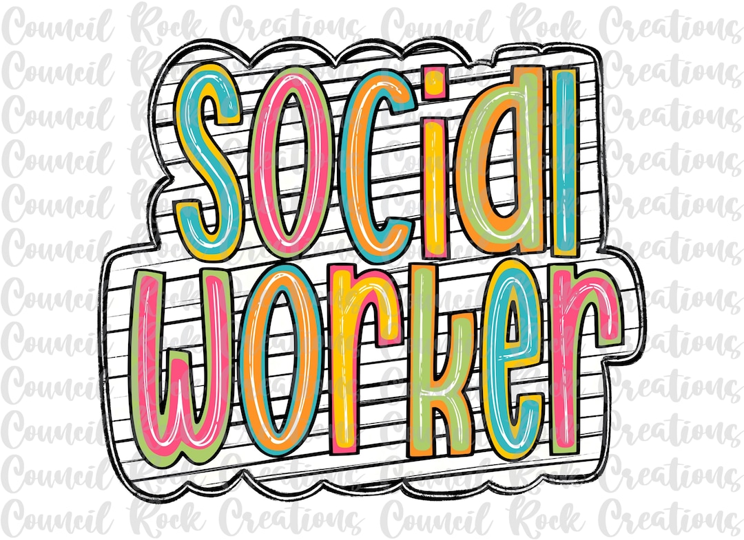 Social Worker PNG, Colorful, Scribble Stripes, Occupation, Digital File ...