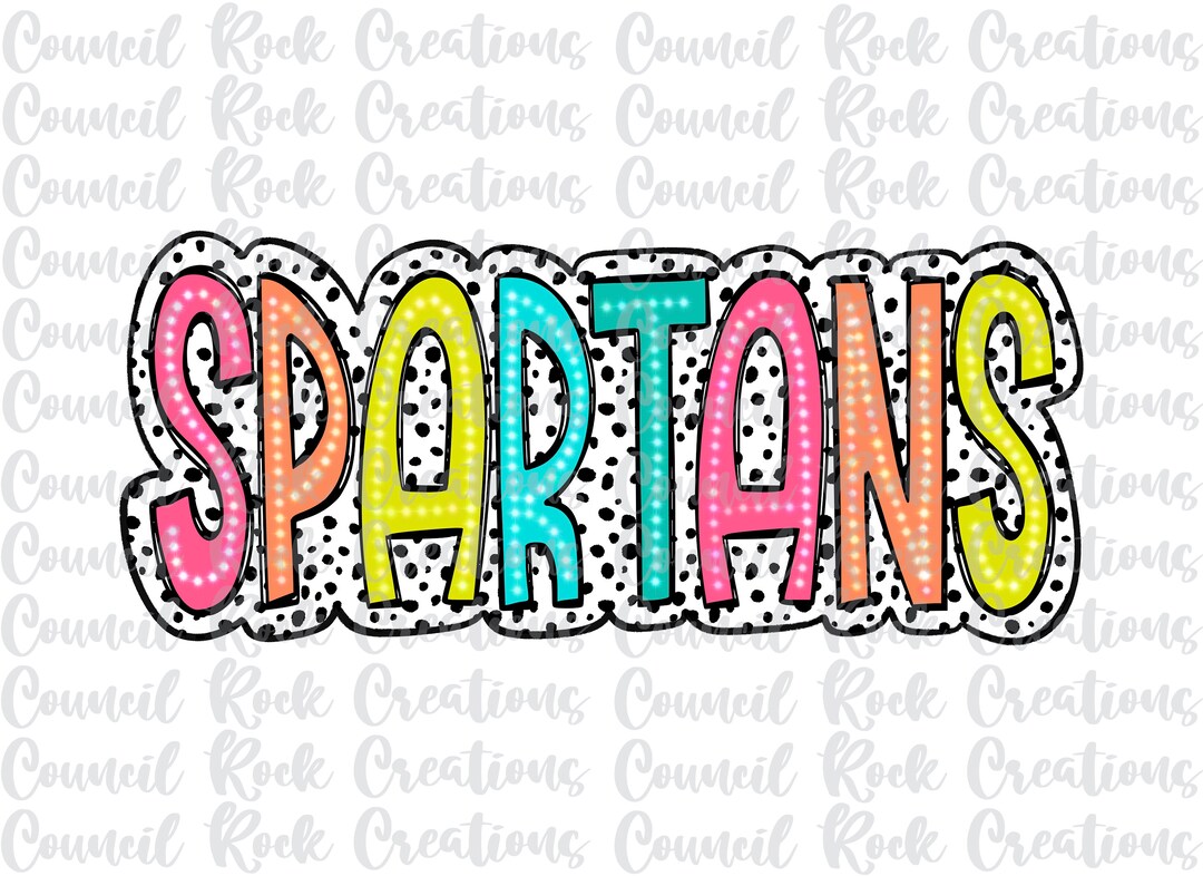 Spartans PNG, Colorful, Dalmatian Dots, Mascot, School Spirit, Team ...