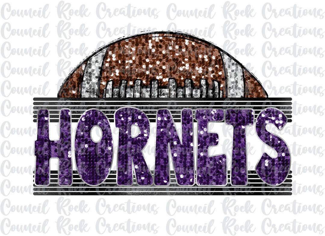 Hornets Sequin Bling Football PNG, School Spirit, Mascot, Digital File ...