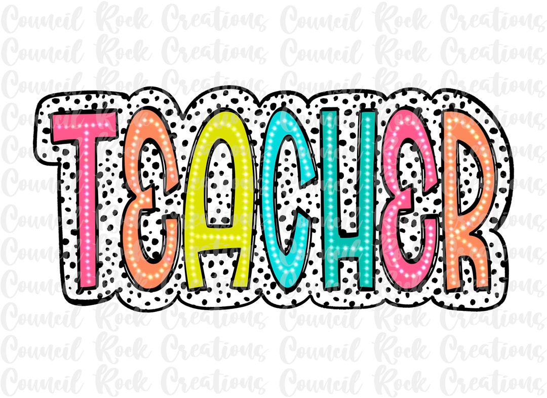 Teacher PNG, Colorful, Dalmatian Dots, Mascot, School Spirit, Team ...