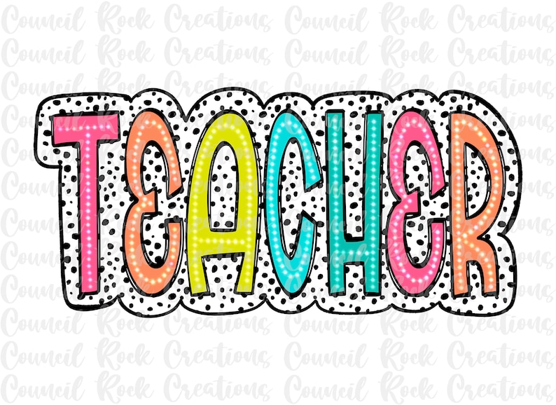 Teacher PNG, Colorful, Dalmatian Dots, Mascot, School Spirit, Team ...