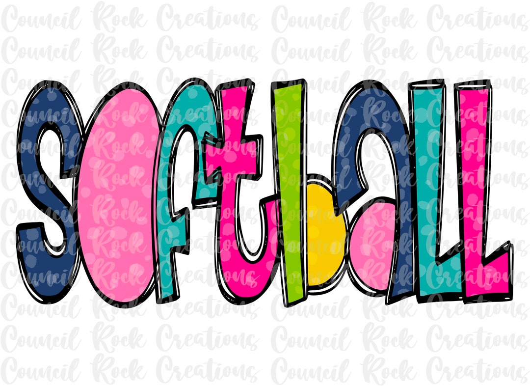 Softball PNG, Colorful Preppy Sketchy , School Spirit, Team Spirit ...