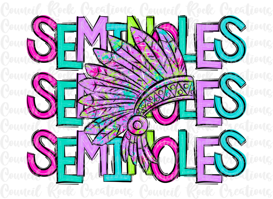 Seminoles PNG, Splatter Paw Print, Colorful, School Spirit, Team Spirit ...