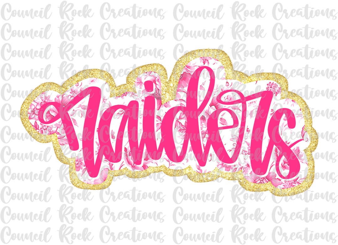 Raiders Png, Pink Floral, Glitter, Hand Lettered, Mascot, School Spirit ...