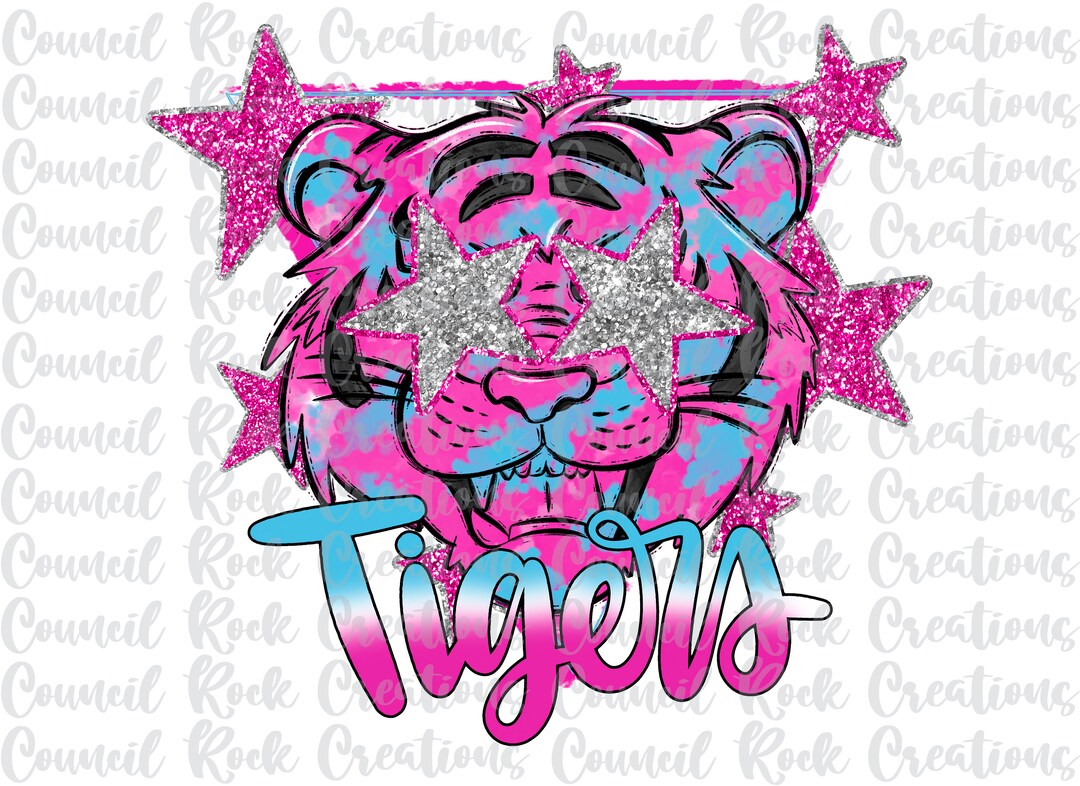 Tigers PNG, Preppy Mascot, Glitter Stars, School Spirit, Team Spirit ...