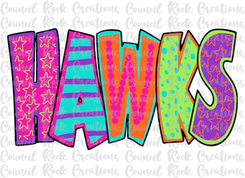 Hawks PNG, Colorful, School Spirit, Team Spirit, Digital File ...