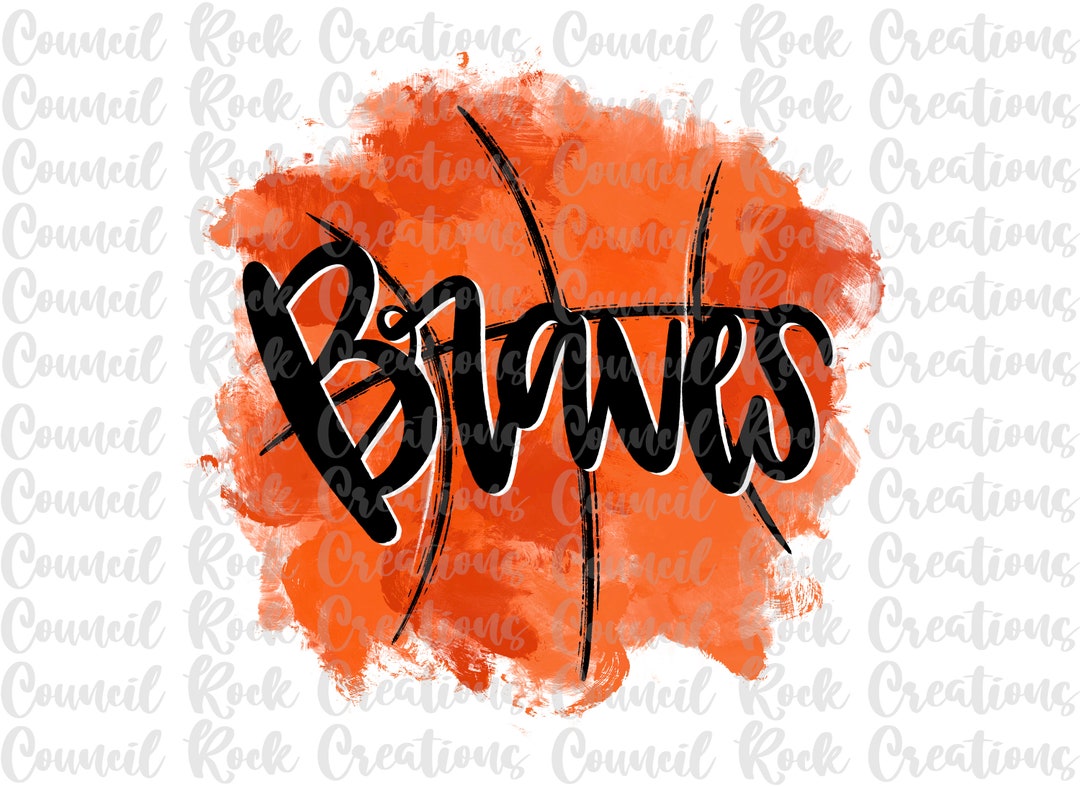 Braves Basketball Splatter PNG, School Spirit, Sports, Mascot, Digital ...