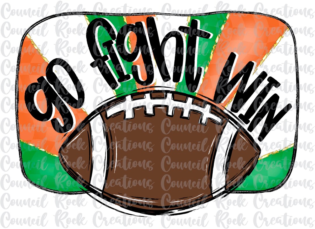 Go Fight Win Football, Checkered, Hand Lettered, School Spirit, Team ...