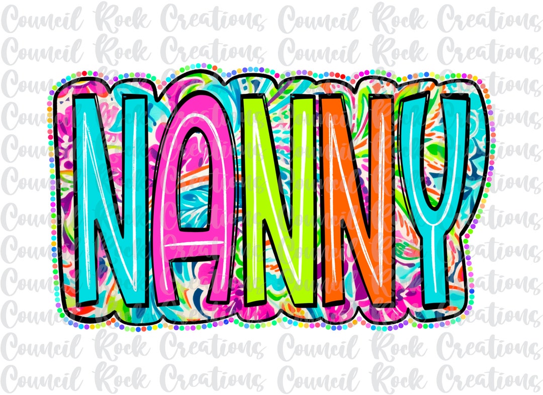 Nanny PNG, Scribble Doodle, Bright Paisley Floral, Digital File ...