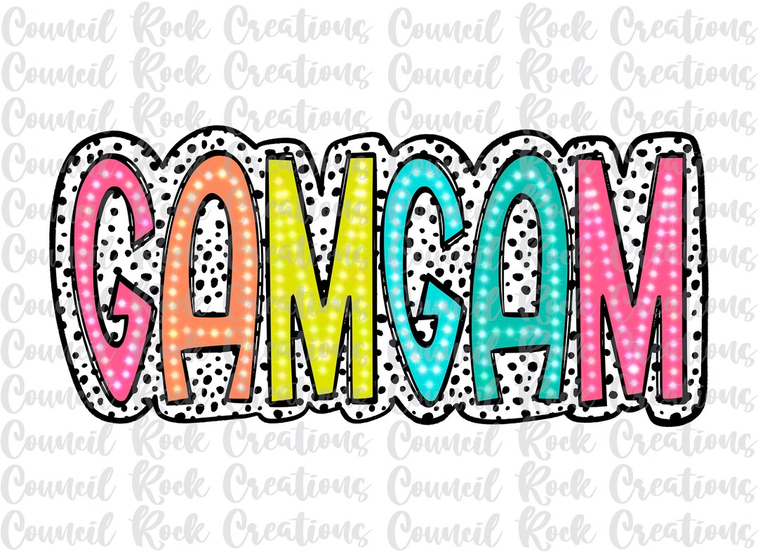 Gamgam PNG, Bright Doodle, Dalmatian Dots, Digital File, Sublimation ...