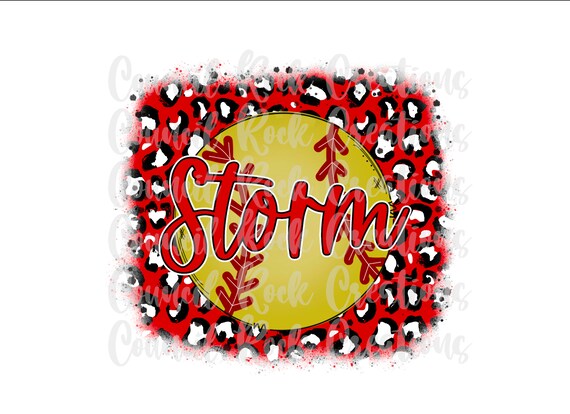 Storm Softball PNG Red Cheetah Print Background Digital | Etsy