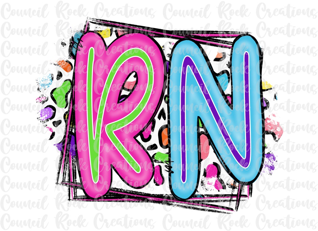 RN PNG, Colorful Cheetah Print, Registered Nurse, Occupation, Digital ...