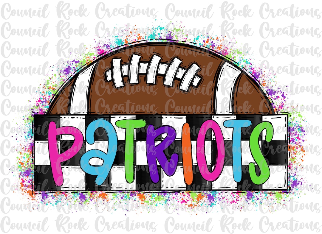 Colorful Patriots Football PNG, School Spirit, Digital File ...