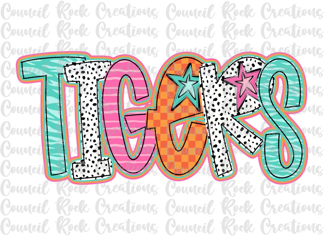 Tigers Png, Colorful, Checkered, Zebra Print, Dalmatian Dots, Hand ...