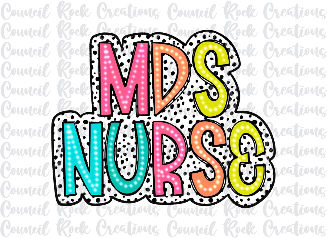 MDS Nurse PNG, Colorful, Dalmatian Dots, Medical, Occupation, Digital ...