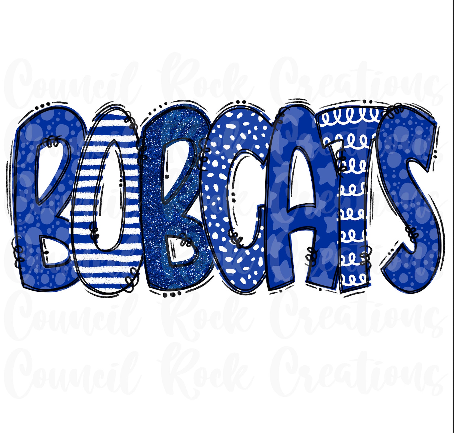 Bobcats PNG Doodle Letters School Spirit Digital File - Etsy