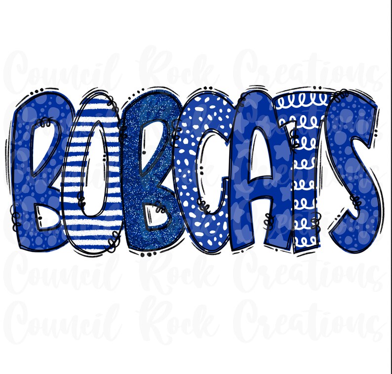 Bobcats PNG Doodle Letters School Spirit Digital File - Etsy