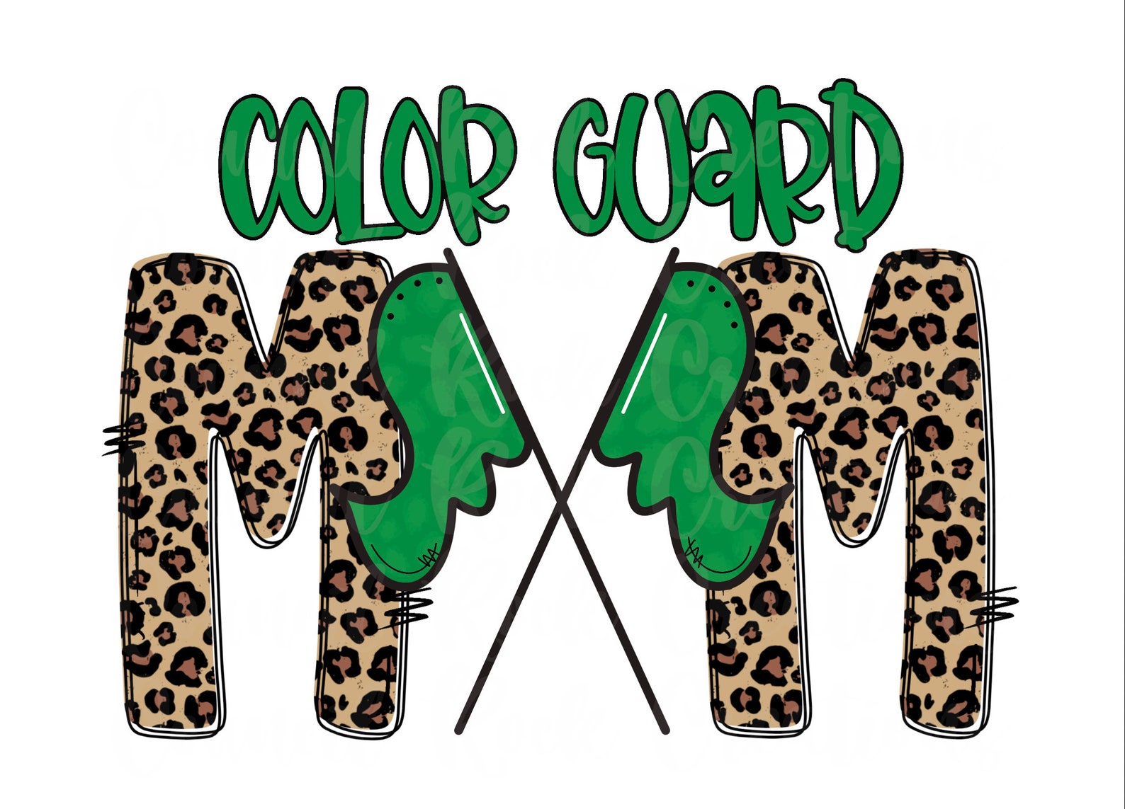 Color Guard Mom PNG Cheetah Print Doodle Letters Digital - Etsy