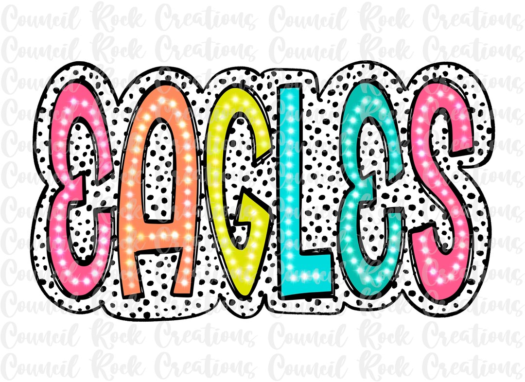 Eagles PNG, Colorful, Dalmatian Dots, Mascot, School Spirit, Team ...