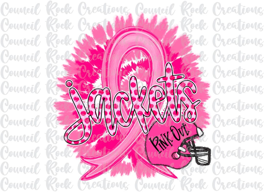 Jackets Tie Dye Pink Out Football Helmet PNG, Hand Lettered, School ...