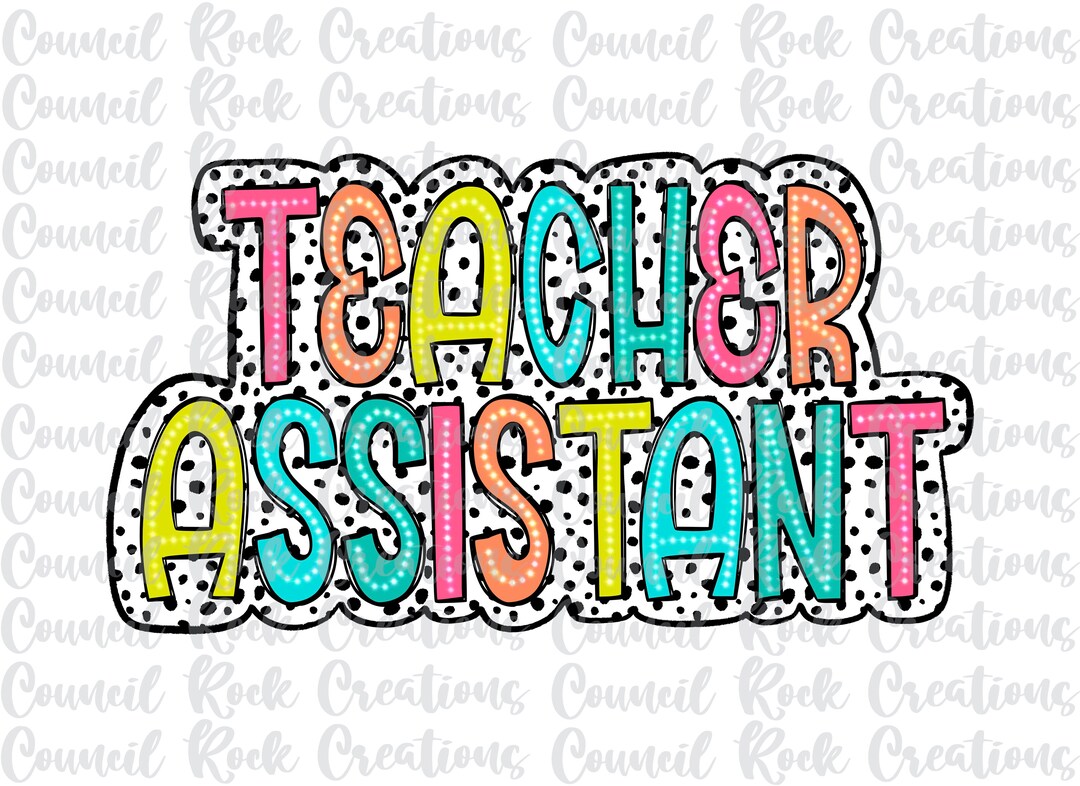 Teacher Assistant PNG, Colorful, Dalmatian Dots, Mascot, School Spirit ...