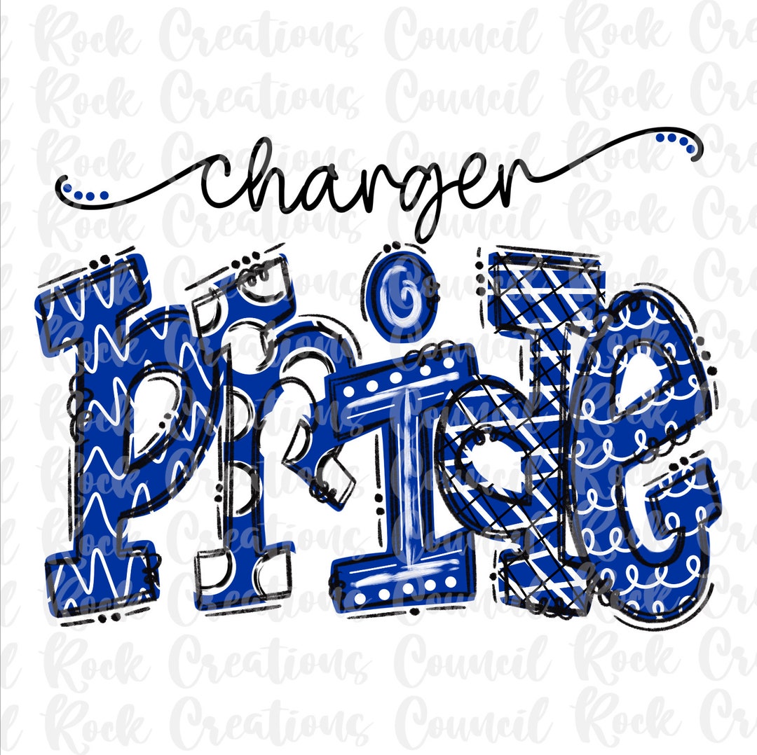 Charger Pride PNG, Doodle Letters, School Spirit, Digital File ...