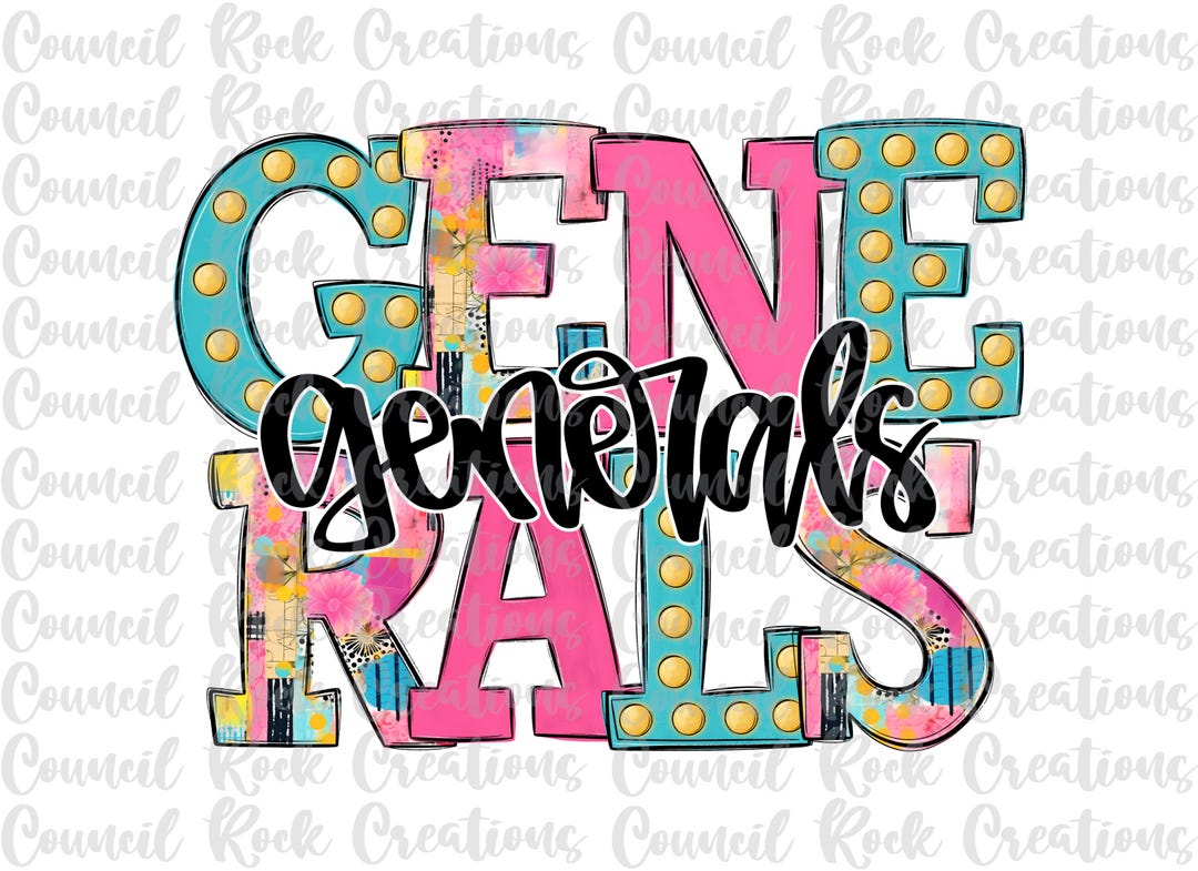 Generals Png, Colorful Floral Patchwork, Marquee, Mascot, School Spirit ...