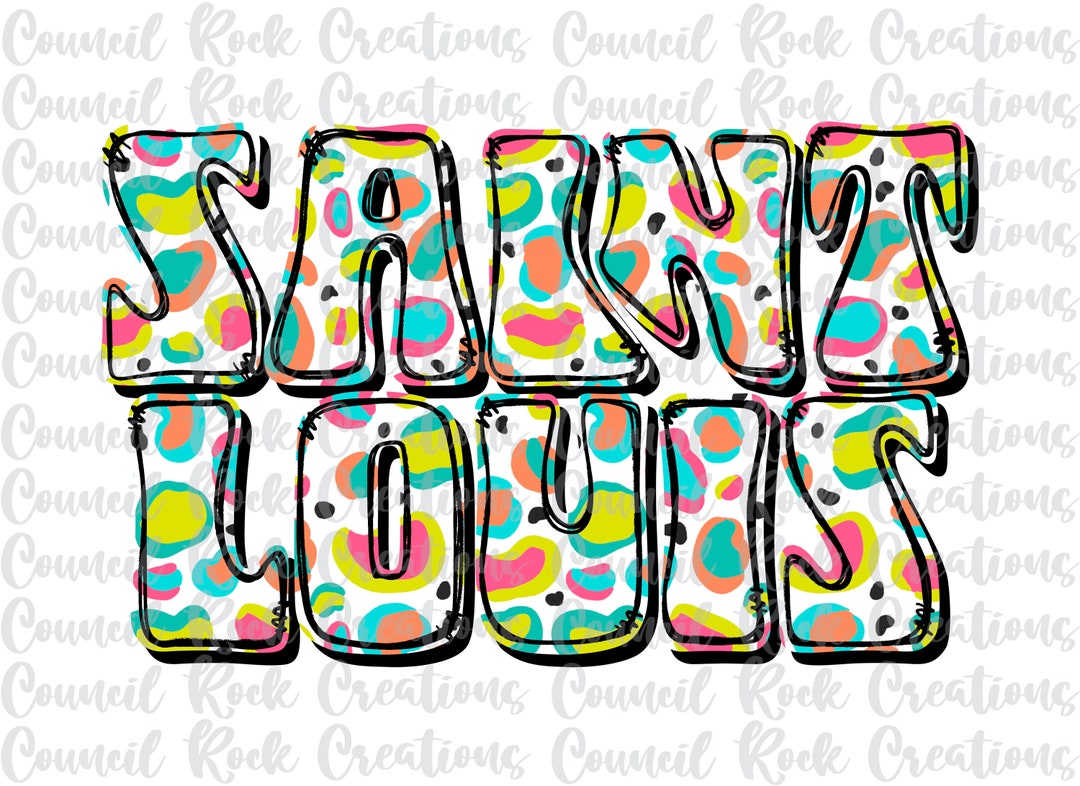 Saint Louis PNG, Colorful Cheetah Print, Digital File, Sublimation ...