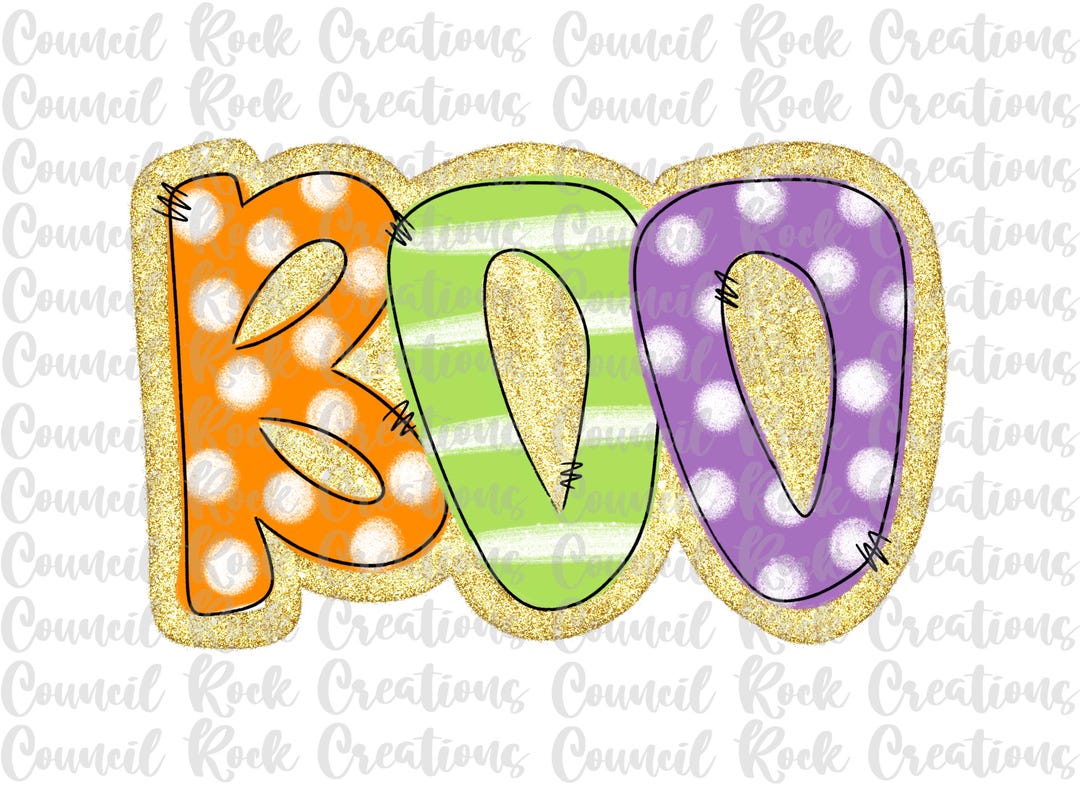 Boo Png, Polka Dots, Stripes, Glitter, Hand Lettered, Halloween, Fall ...