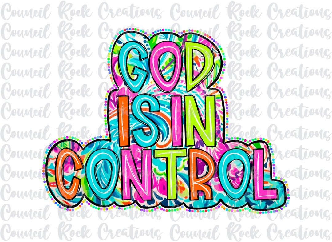 God is in Control PNG, Scribble Doodle, Bright Paisley Floral, Digital ...