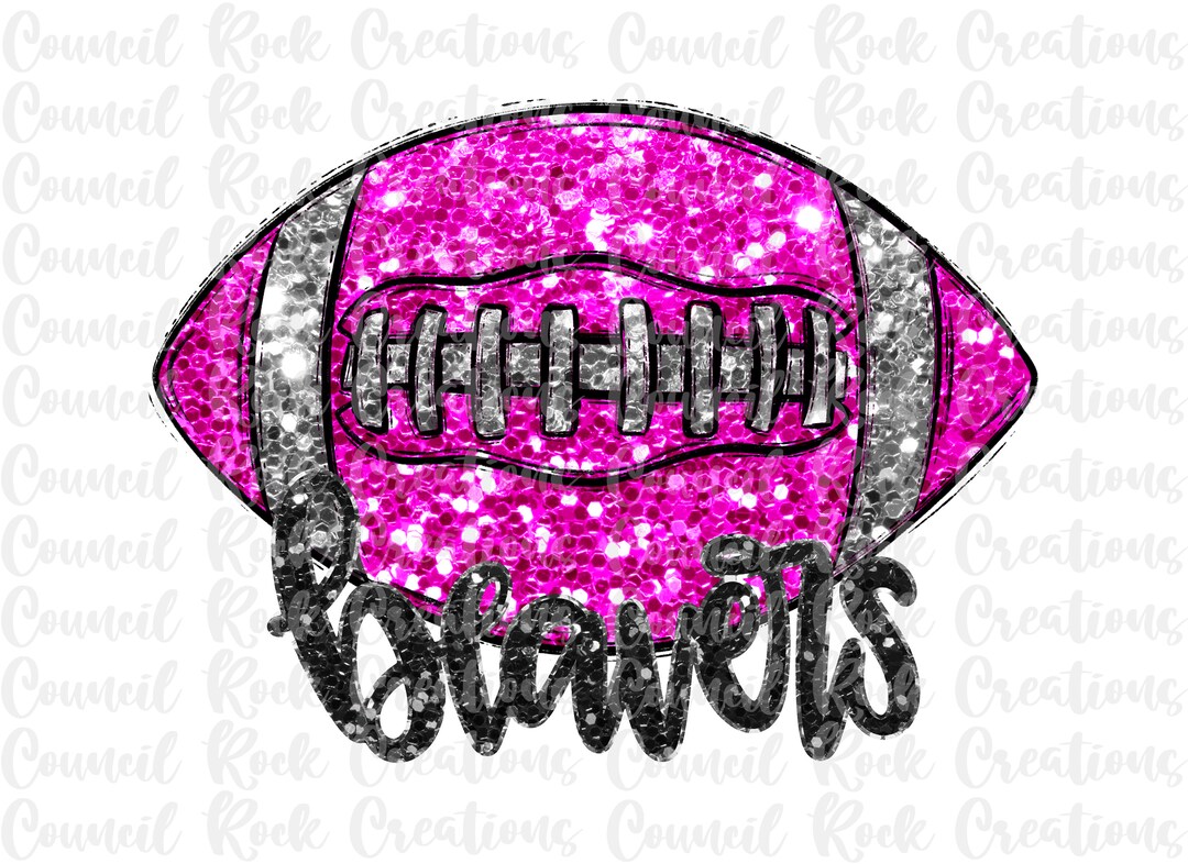 Beavers Pink Glitter Bling Football PNG, School Spirit, Mascot, Digital ...