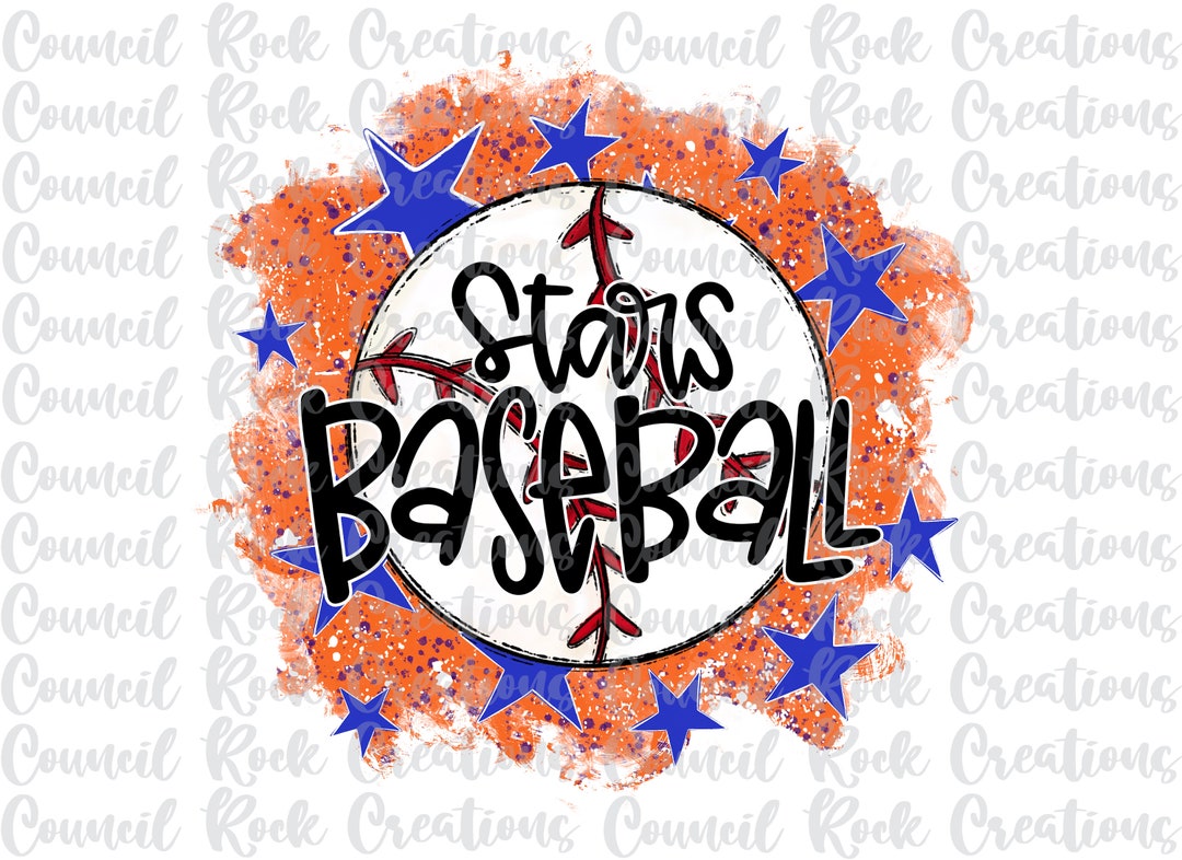Stars Baseball PNG | Splatter Background | School Spirit | Digital File ...