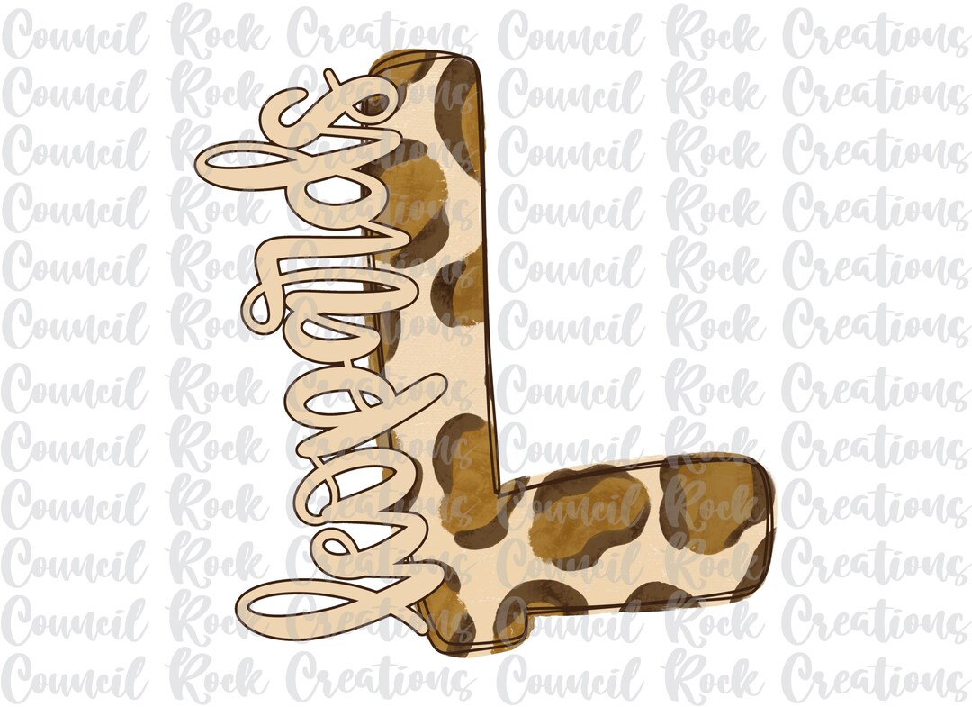 Leopards PNG, Neutral Leopard Print, Hand Lettered, Mascot, School ...