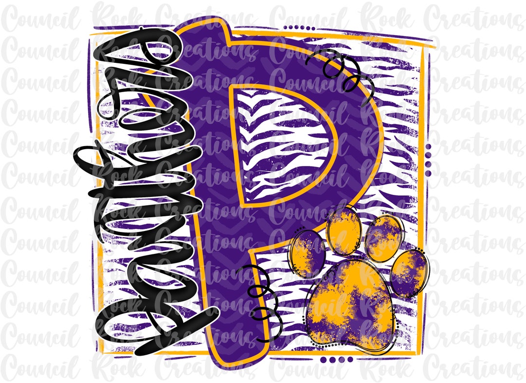 P Panthers PNG, Animal Print, Doodle Letter, School Spirit, Digital ...