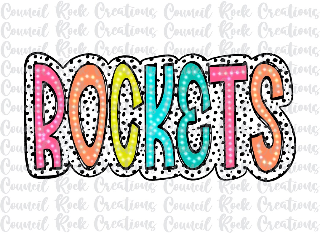 Rockets PNG, Colorful, Dalmatian Dots, Mascot, School Spirit, Team ...