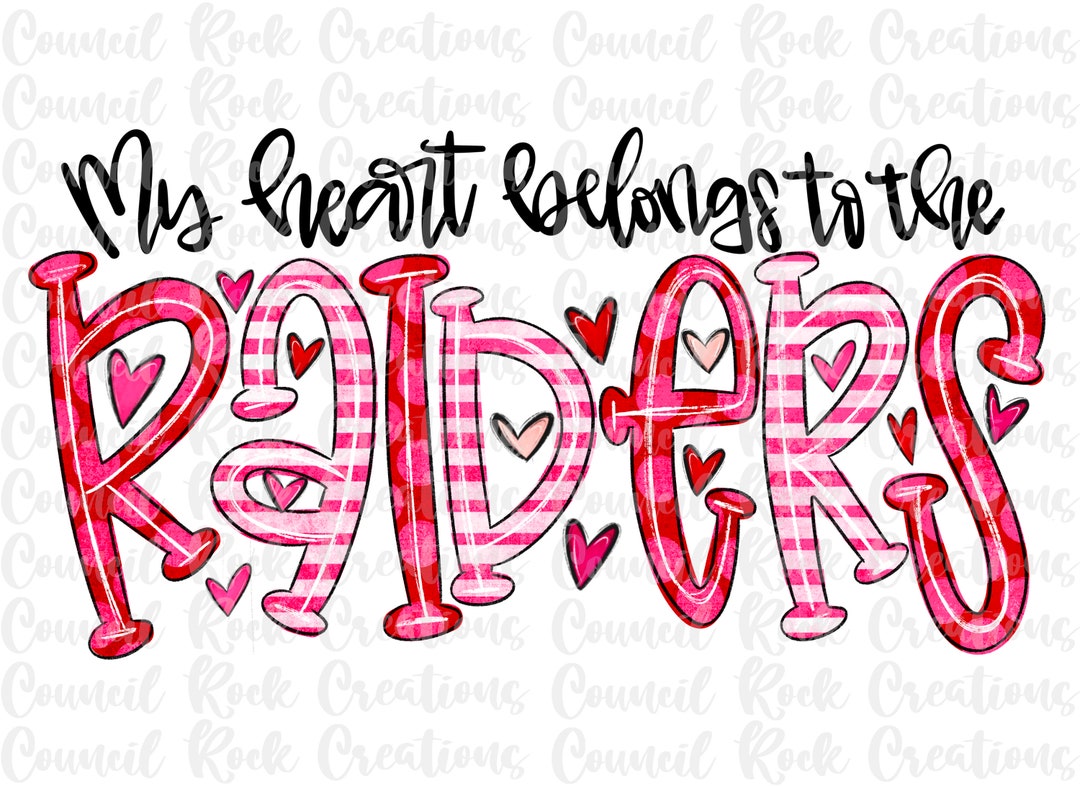 My Heart Belongs to the Raiders PNG, Valentine Scribble, Hand Lettered ...