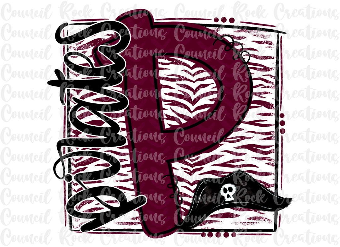 Pirates PNG, Animal Print, Doodle Letter, School Spirit, Digital File ...